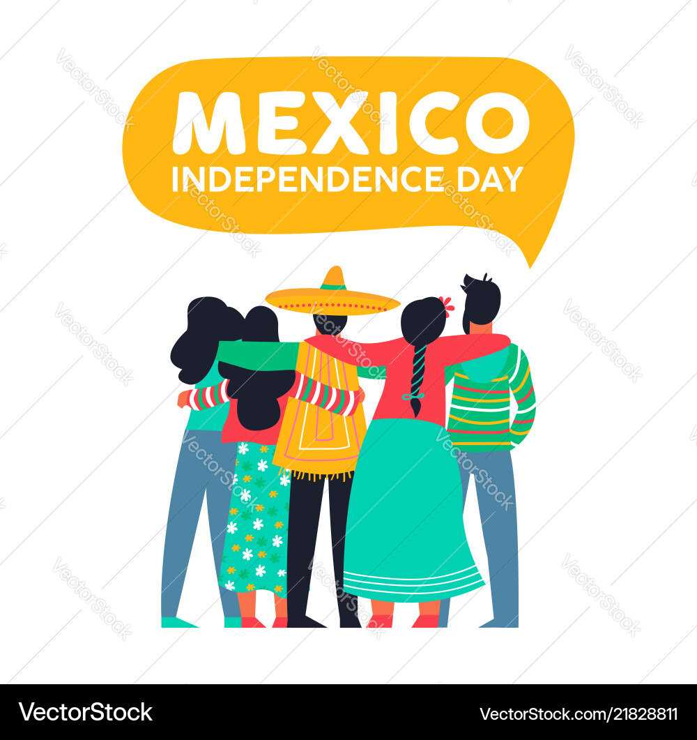Mexico independence day card mexican friends Vector Image