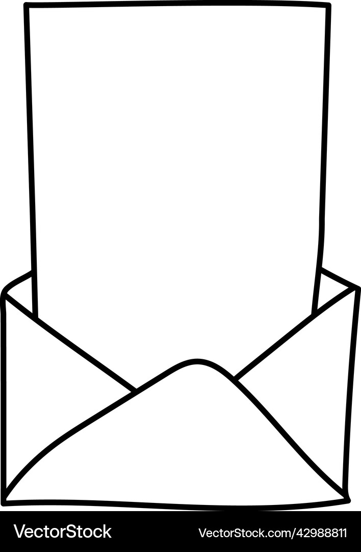 Open envelope with a white sheet of paper Vector Image