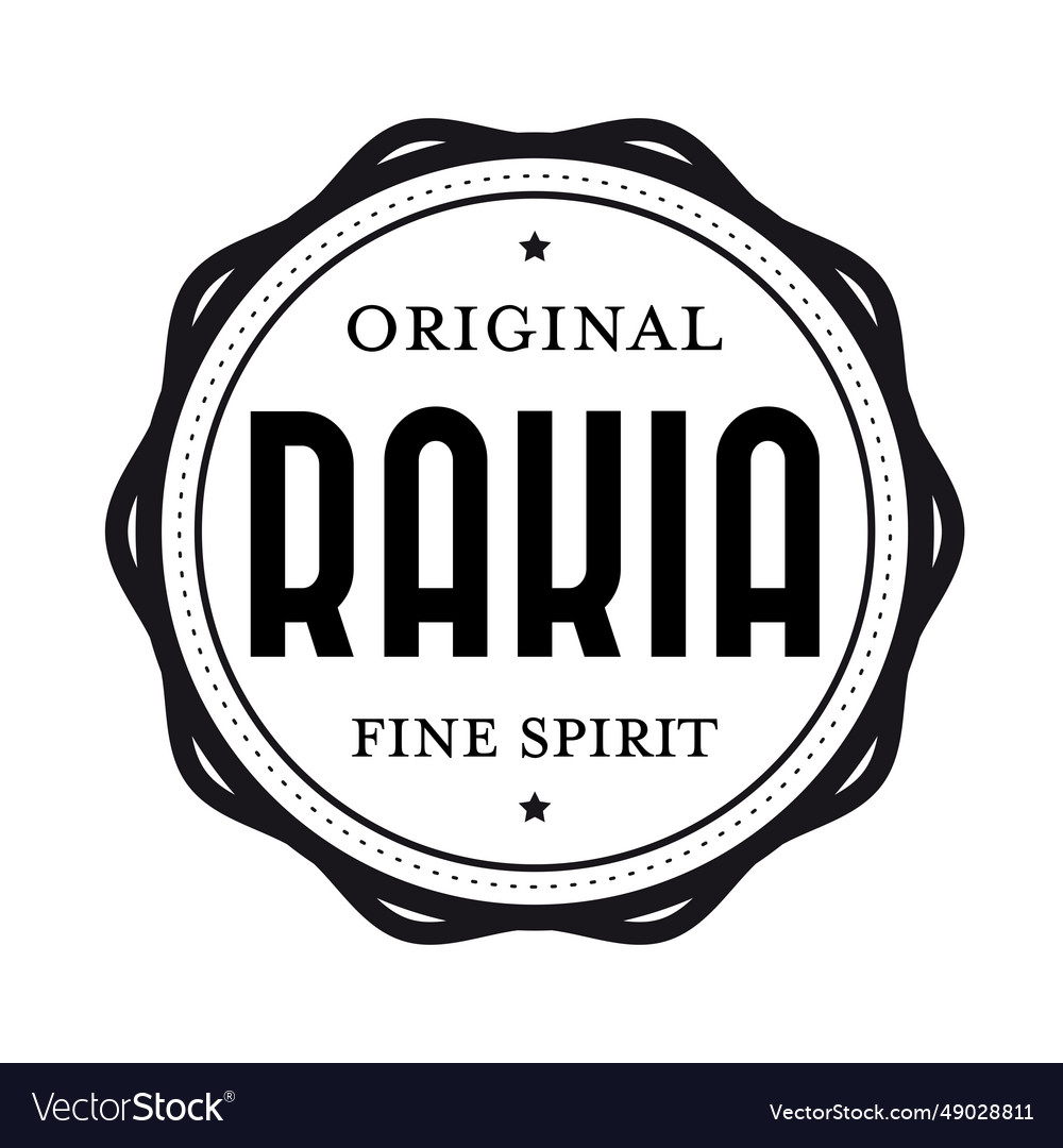 Original rakia vintage stamp Royalty Free Vector Image