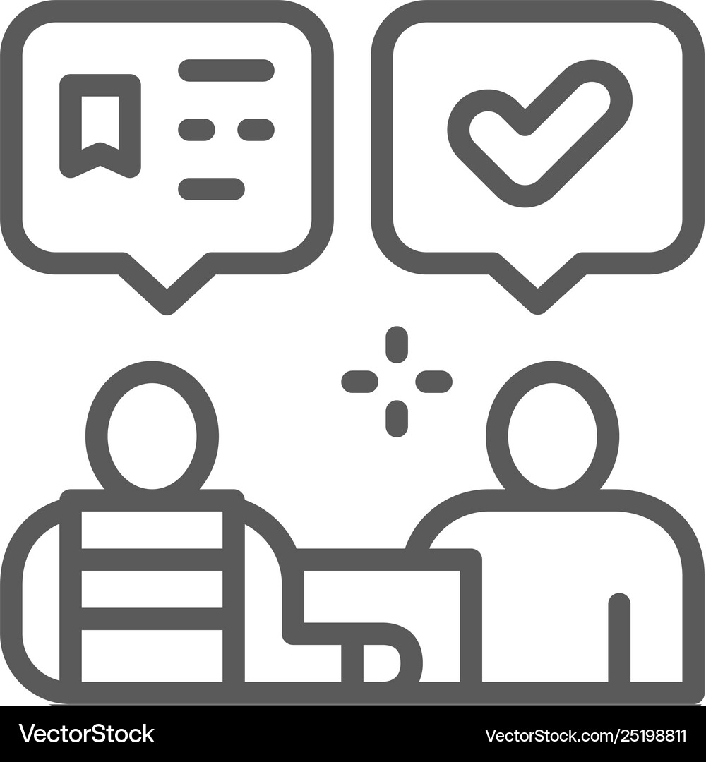Parcel delivery to recipient logistics line icon Vector Image