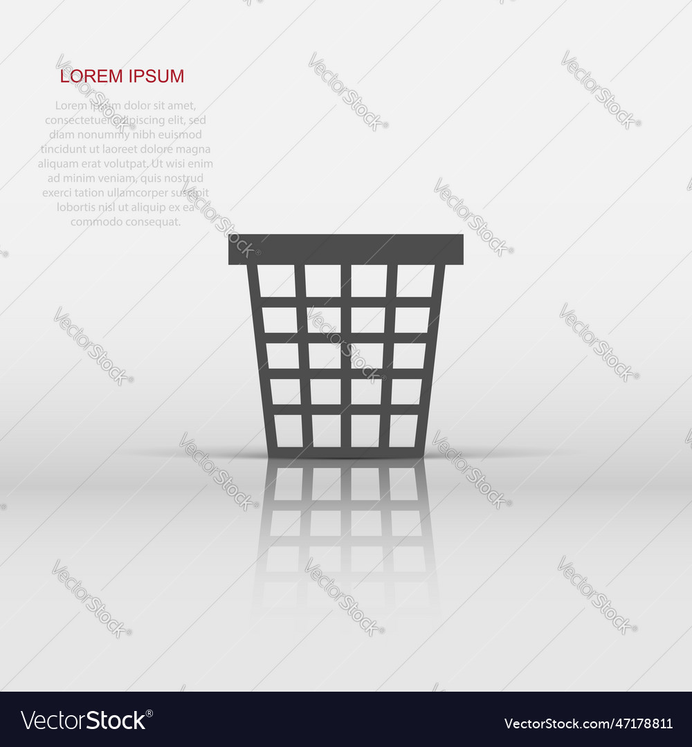 Trash bin garbage icon in flat style bucket Vector Image