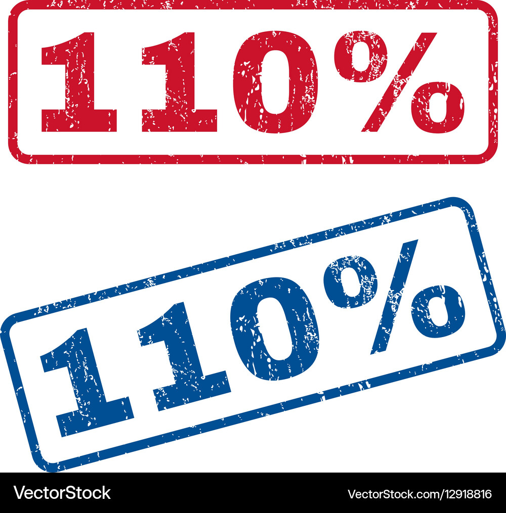 110 percent rubber stamps Royalty Free Vector Image
