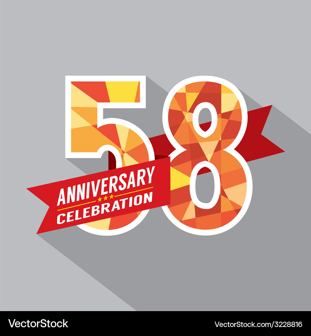 58th years anniversary celebration design Vector Image