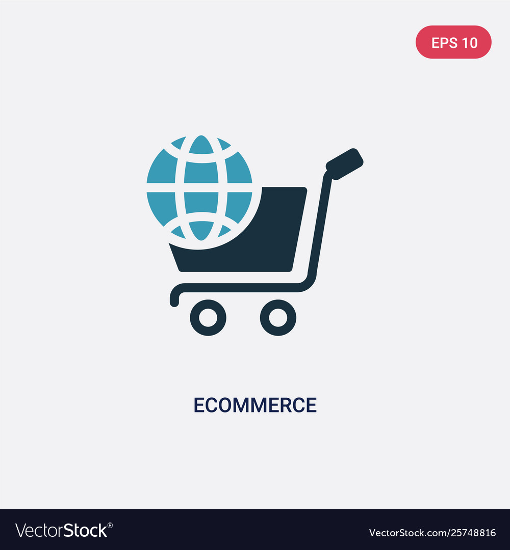 Blue E-Commerce Icon Royalty Free Vector Image