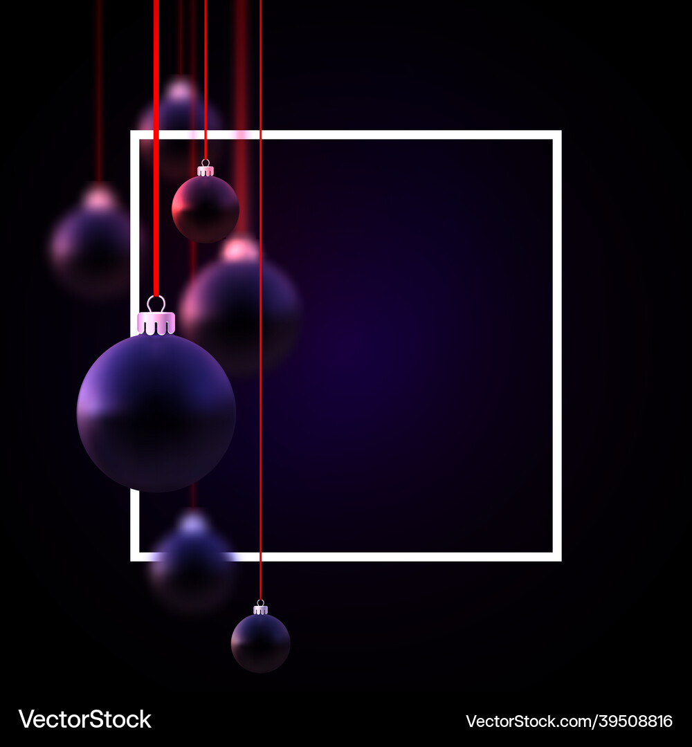 Dark Violet Christmas Baubles Royalty Free Vector Image