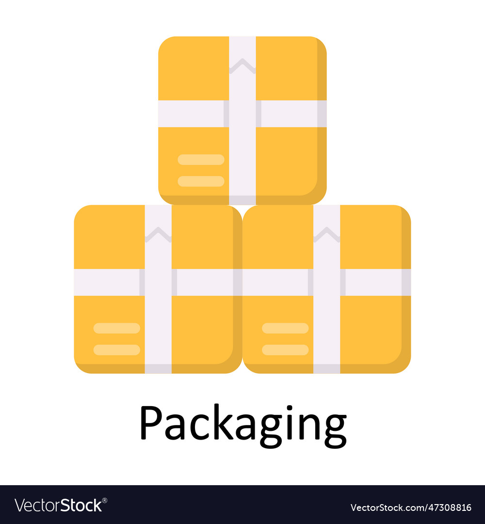 Packaging flat icon design e Royalty Free Vector Image