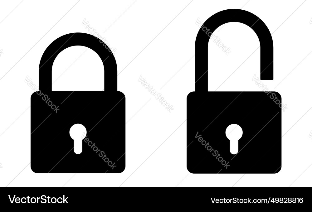 Padlock black and white of Royalty Free Vector Image