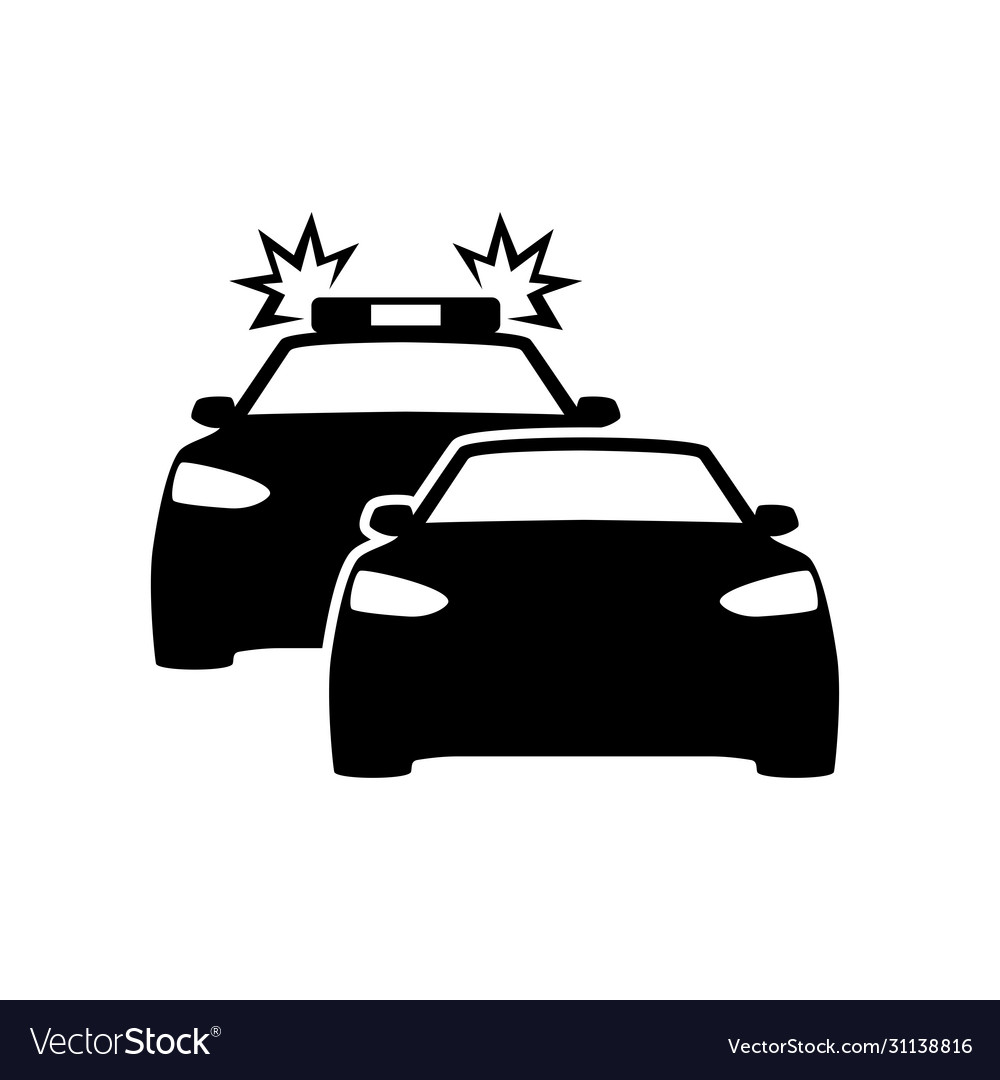 Police car chasing another icon Royalty Free Vector Image