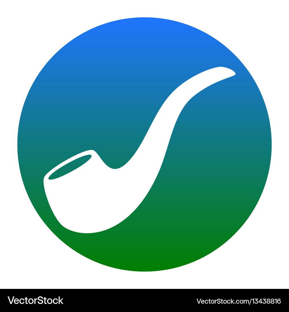 Smoke pipe sign white icon in bluish Royalty Free Vector
