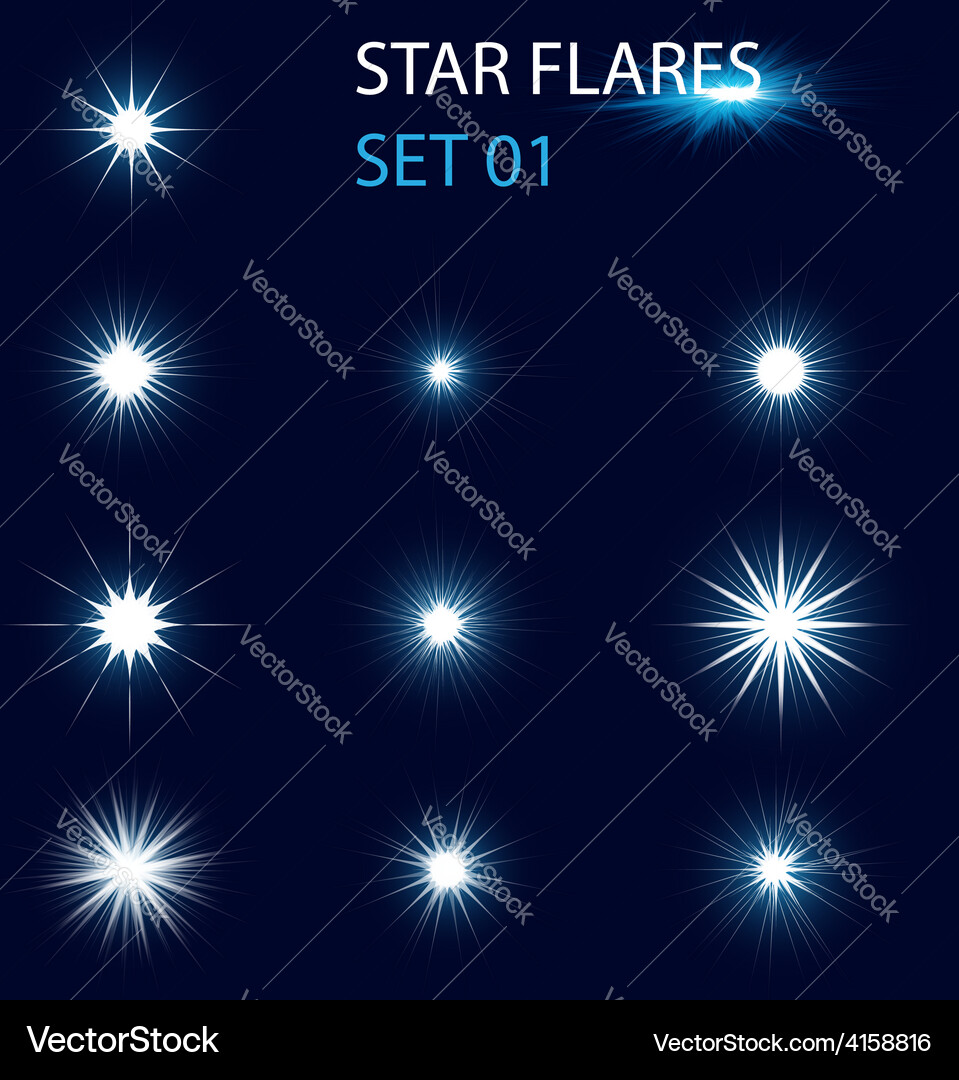 Star flares Royalty Free Vector Image - VectorStock