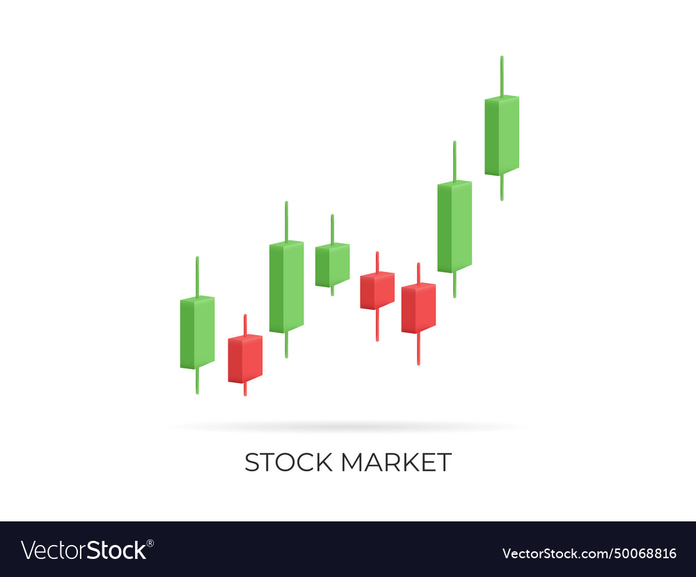Stock market trading chart candlestick chart with Vector Image