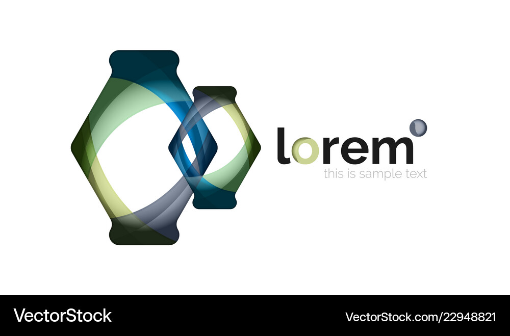 Abstract geometric design logo made of flowing Vector Image