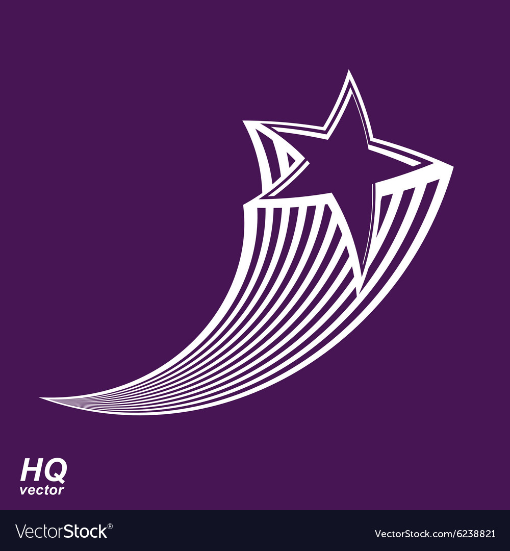 Astronomy conceptual pentagonal comet star Vector Image