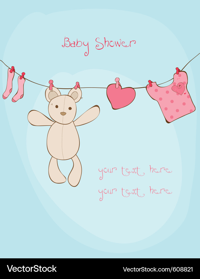 Baby shower card with place for your text Vector Image