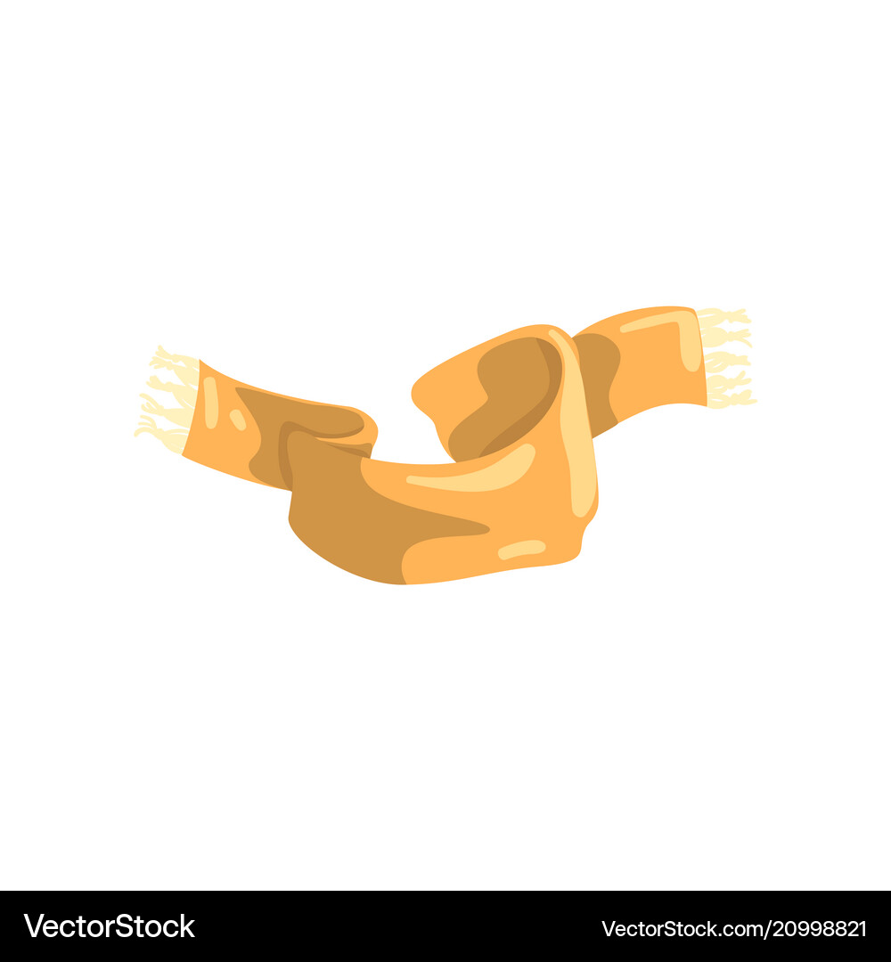 Beige knitted scarf with fringe on ends warm Vector Image