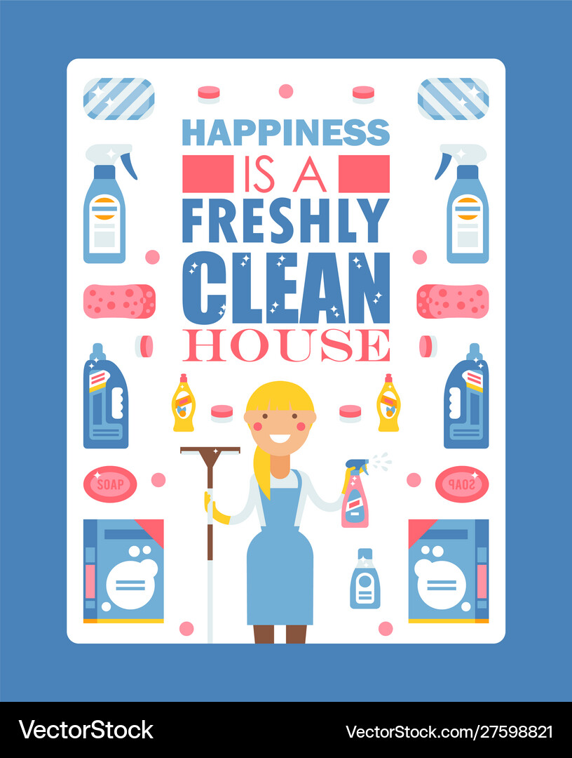 Clean Home Motivation Poster Royalty Free Vector Image