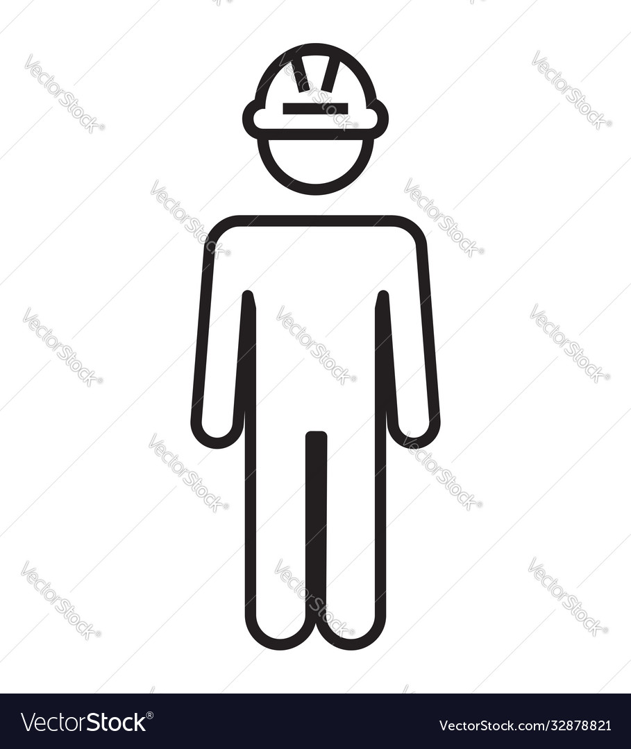 Construction lineworker icon isolated Royalty Free Vector