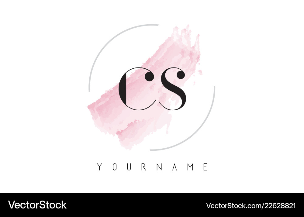 Cs c s watercolor letter logo design Royalty Free Vector