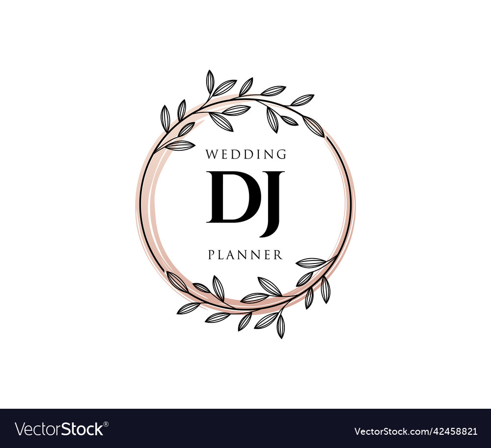 Dj initials letter wedding monogram logos Vector Image