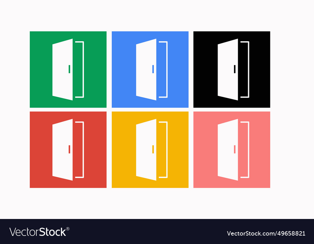Door icon set Royalty Free Vector Image - VectorStock