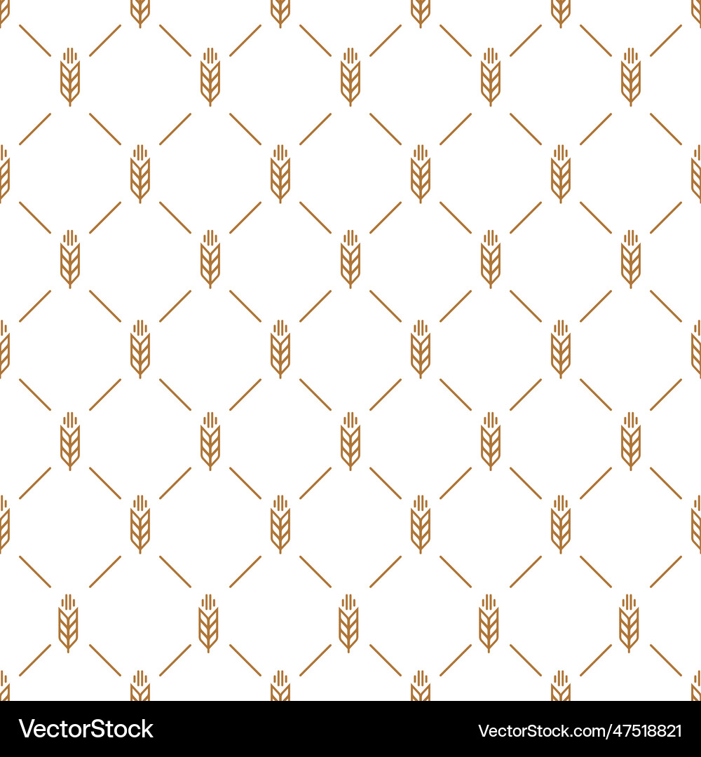 Ear seamless pattern brown color on white Vector Image