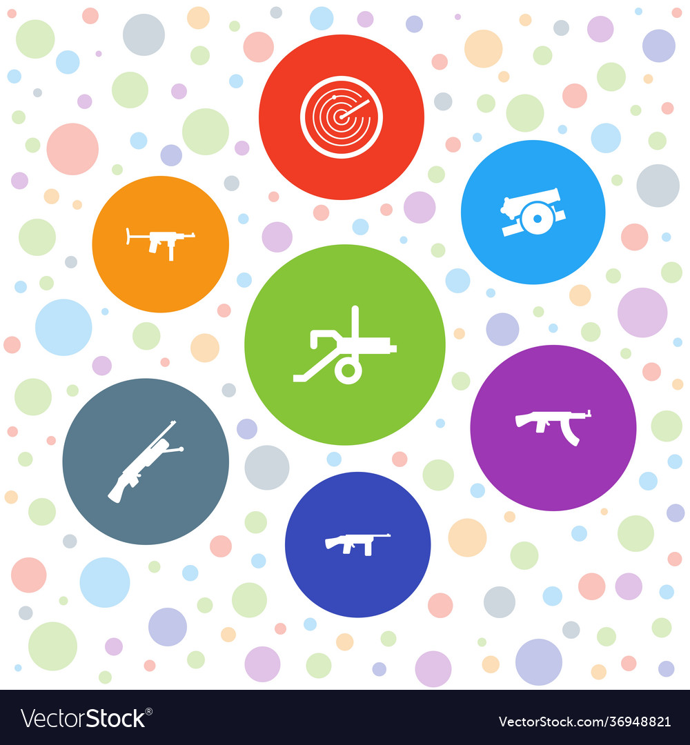 Firearm icons Royalty Free Vector Image - VectorStock