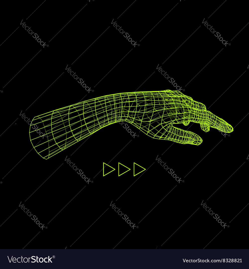 Human arm hand model scanning Royalty Free Vector Image