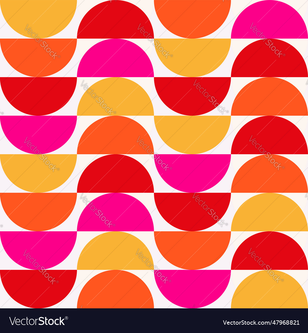 Mid century half circles seamless pattern Vector Image