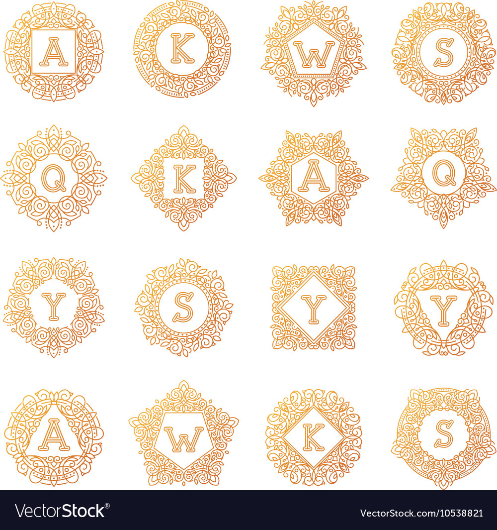 Monogram bage logo Royalty Free Vector Image - VectorStock