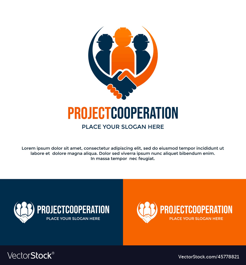 Project cooperation logo template Royalty Free Vector Image