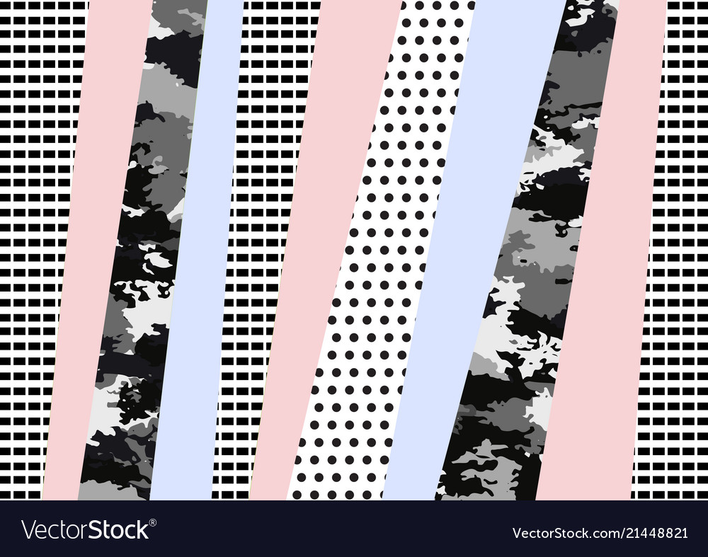 Retro Memphis Stripes Pattern Royalty Free Vector Image