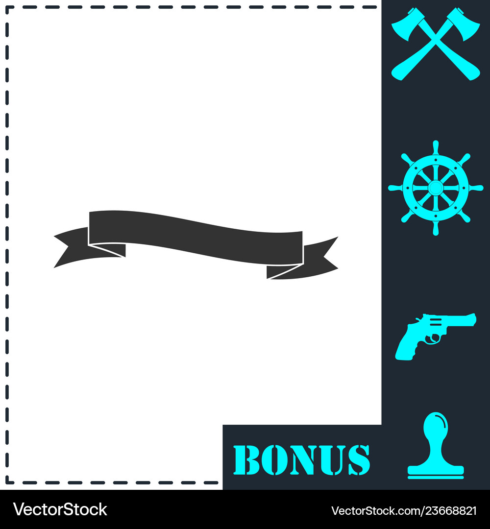 Ribbon icon flat Royalty Free Vector Image - VectorStock