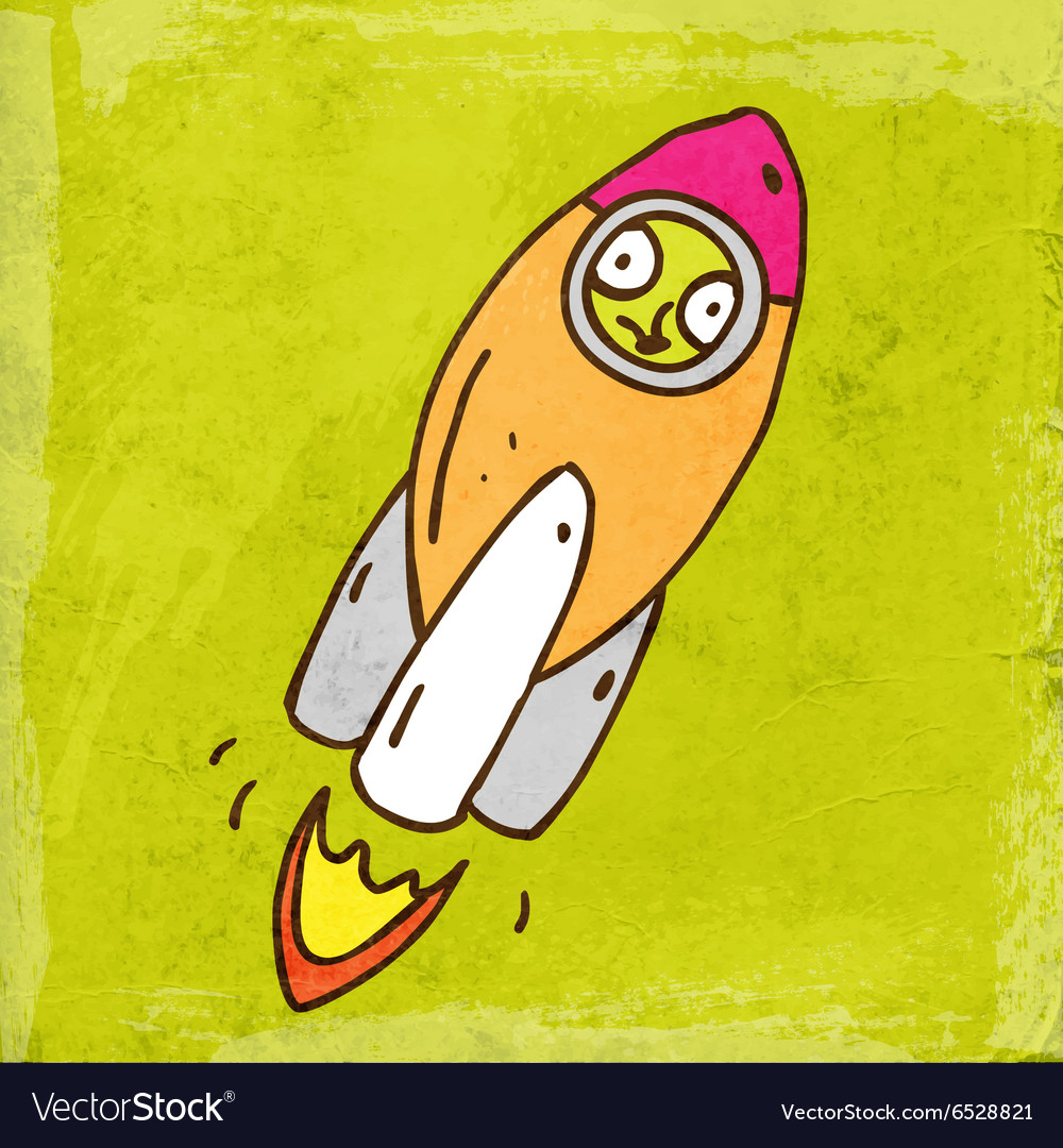 Rocket cartoon Royalty Free Vector Image - VectorStock