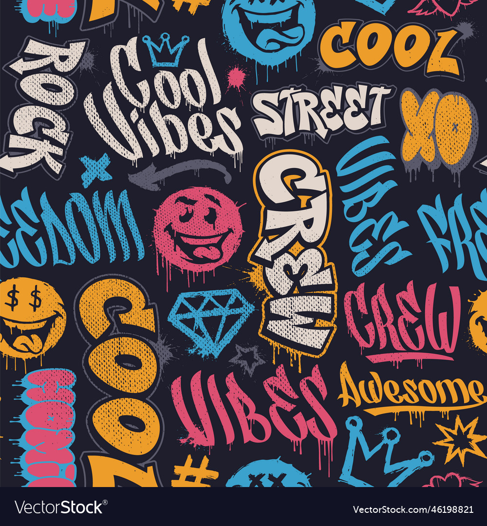 Seamless graffiti background Royalty Free Vector Image