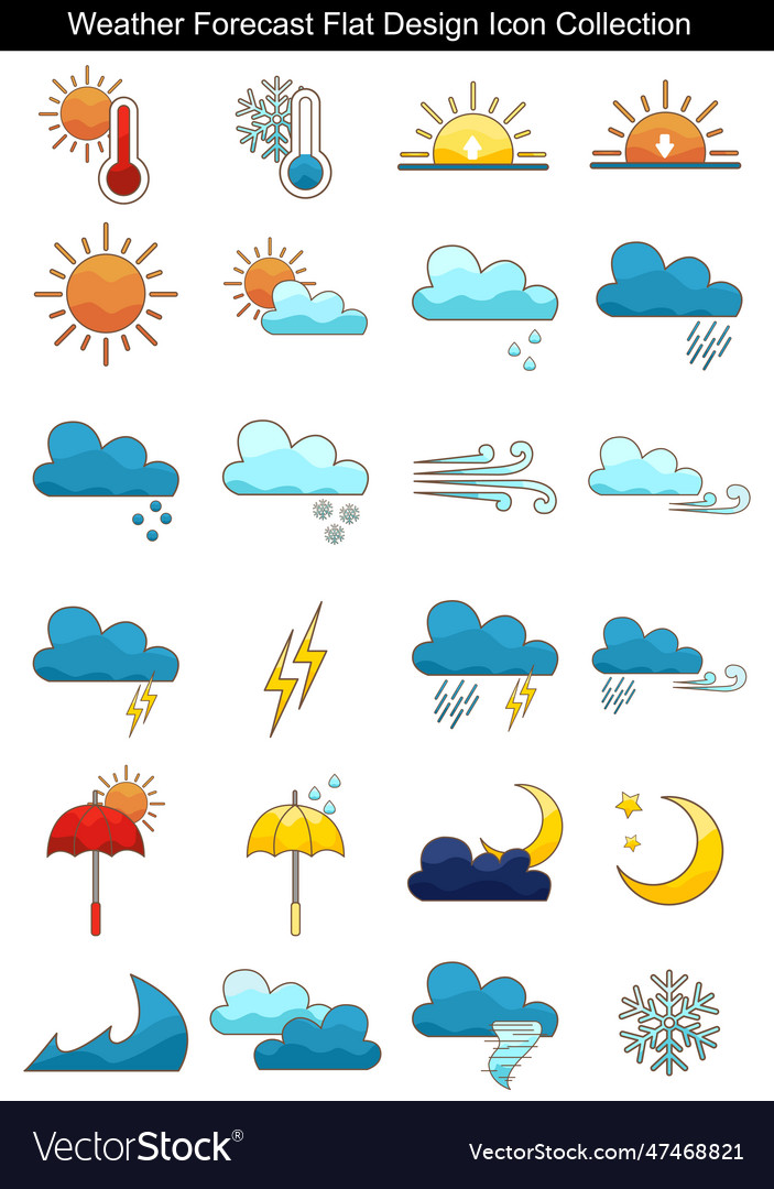 Weather forecast flat design icon Royalty Free Vector Image Weather forecast flat design icon Royalty Free Vector Image