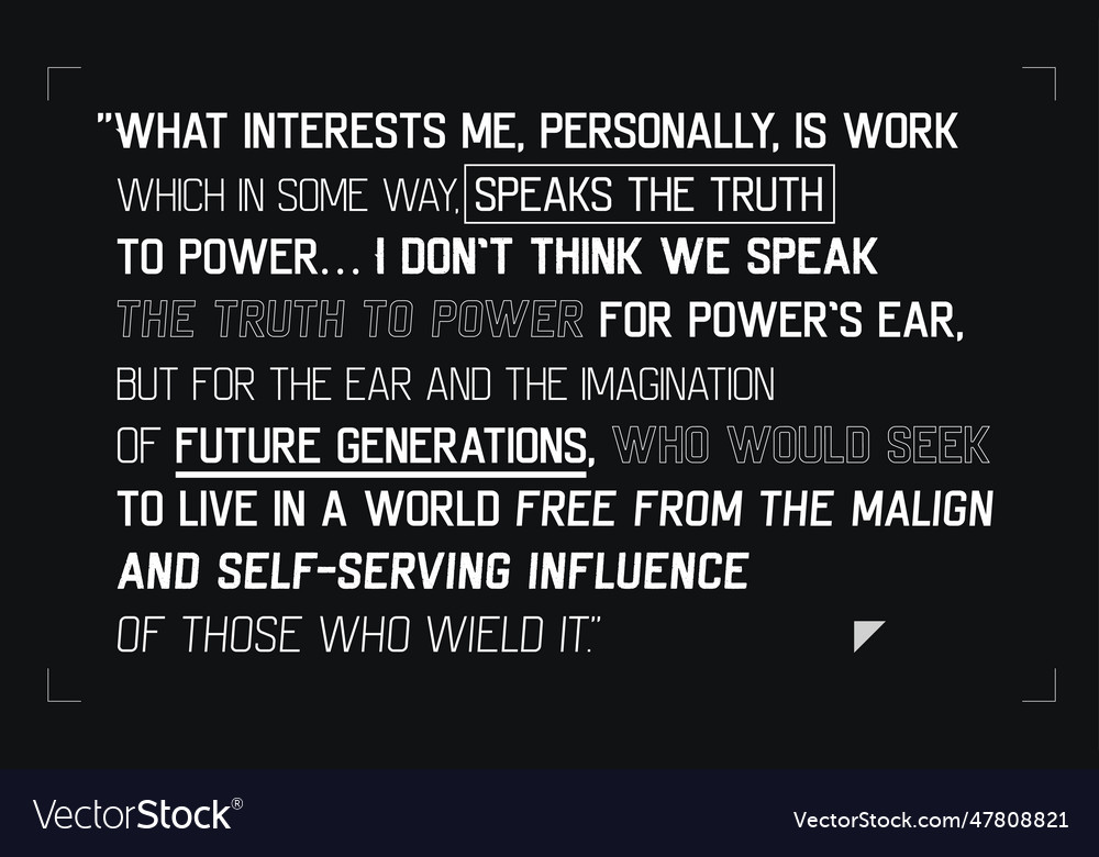 What interests me speaks the truth future Vector Image What interests me speaks the truth future Vector Image