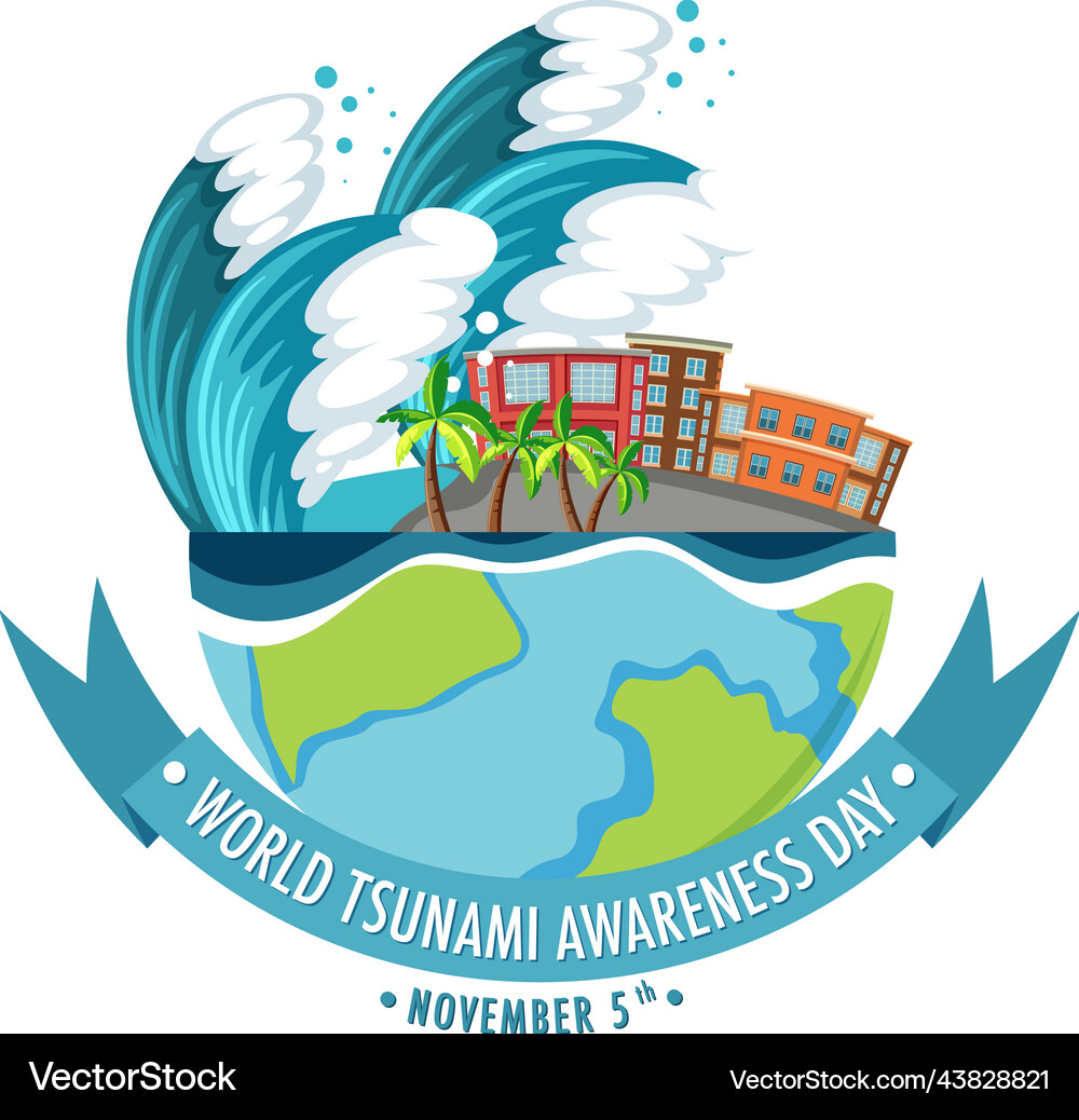 World tsunami awareness day banner design Vector Image