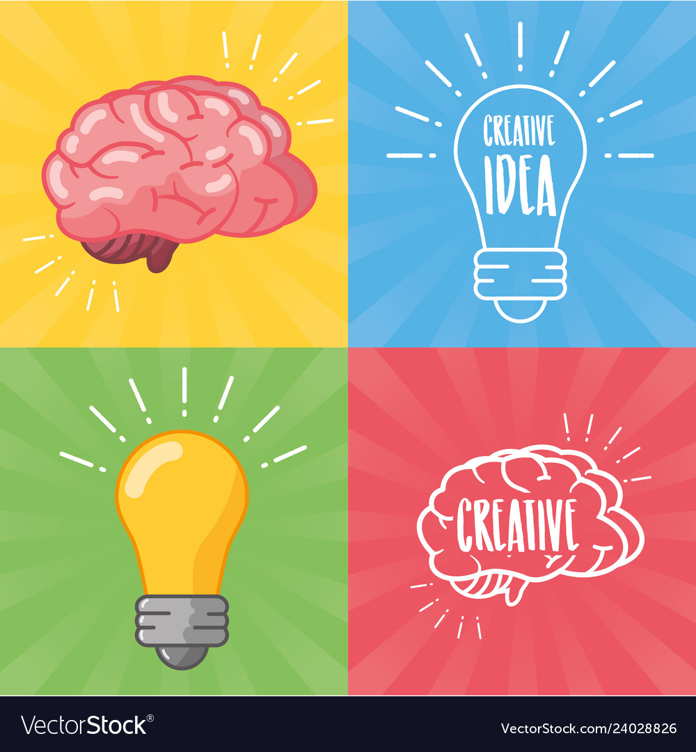Brain idea creativity Royalty Free Vector Image