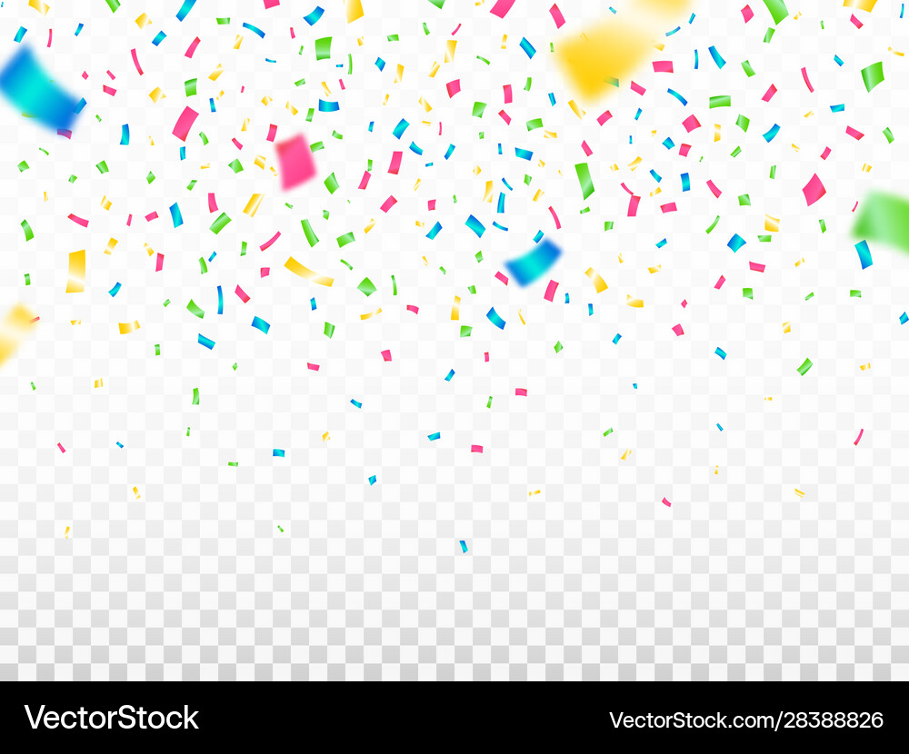 Colorful confetti on transparent background Vector Image