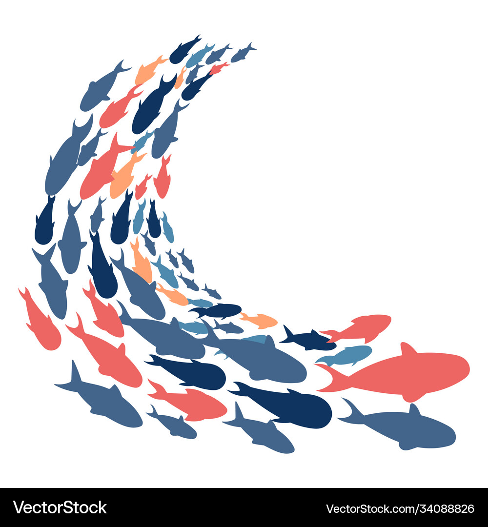 Colorful School of Fish Royalty Free Vector Image