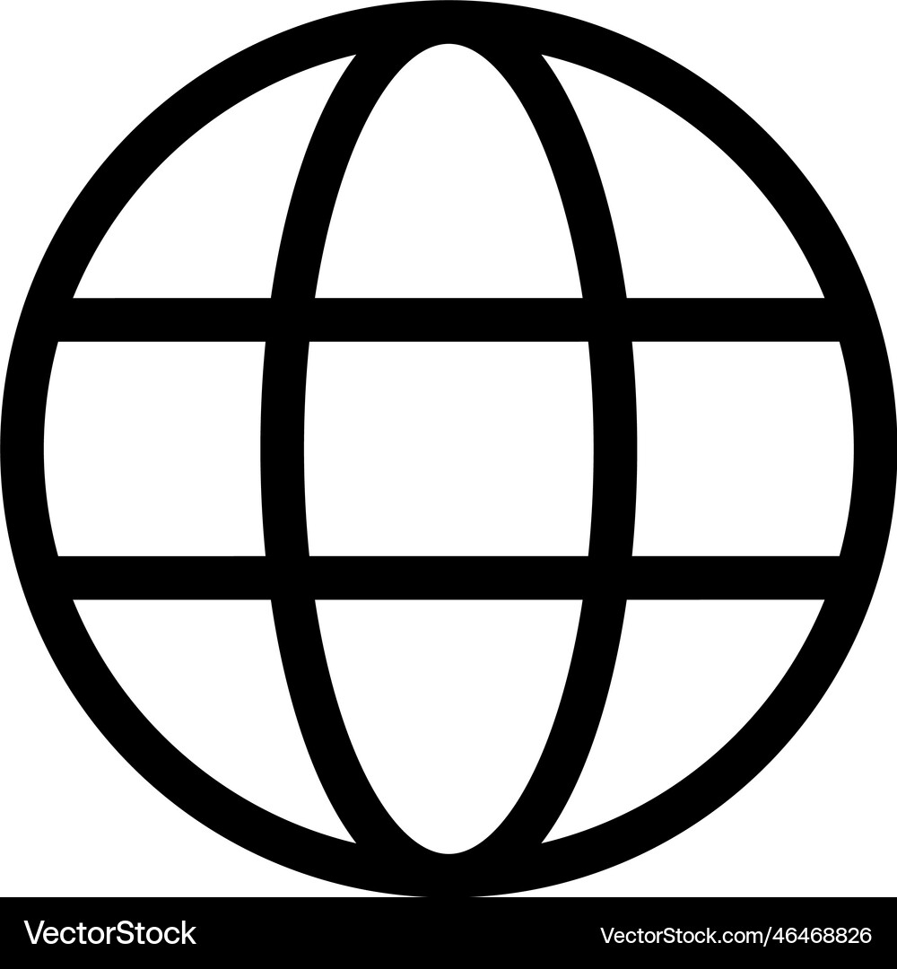 Globe icon worldwide symbol go to web Royalty Free Vector