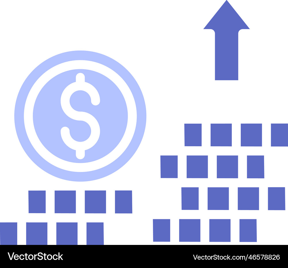 Increase profit glyph icon style illust Royalty Free Vector