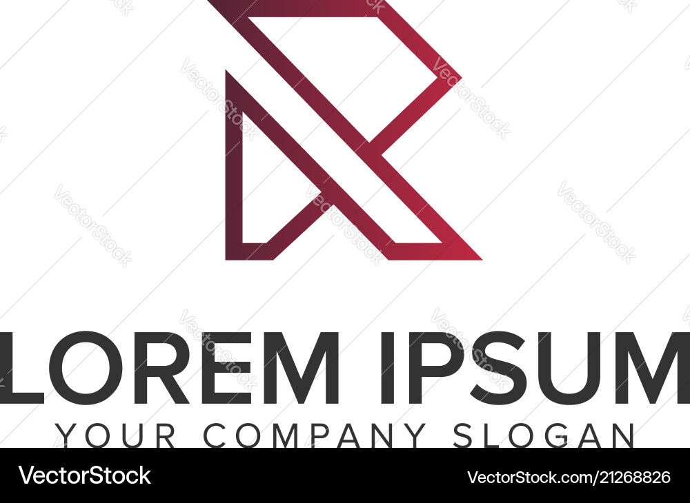 Letter r line logo design concept template Vector Image