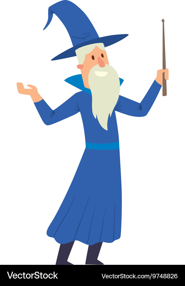 Magicians and wizards show old man Royalty Free Vector Image