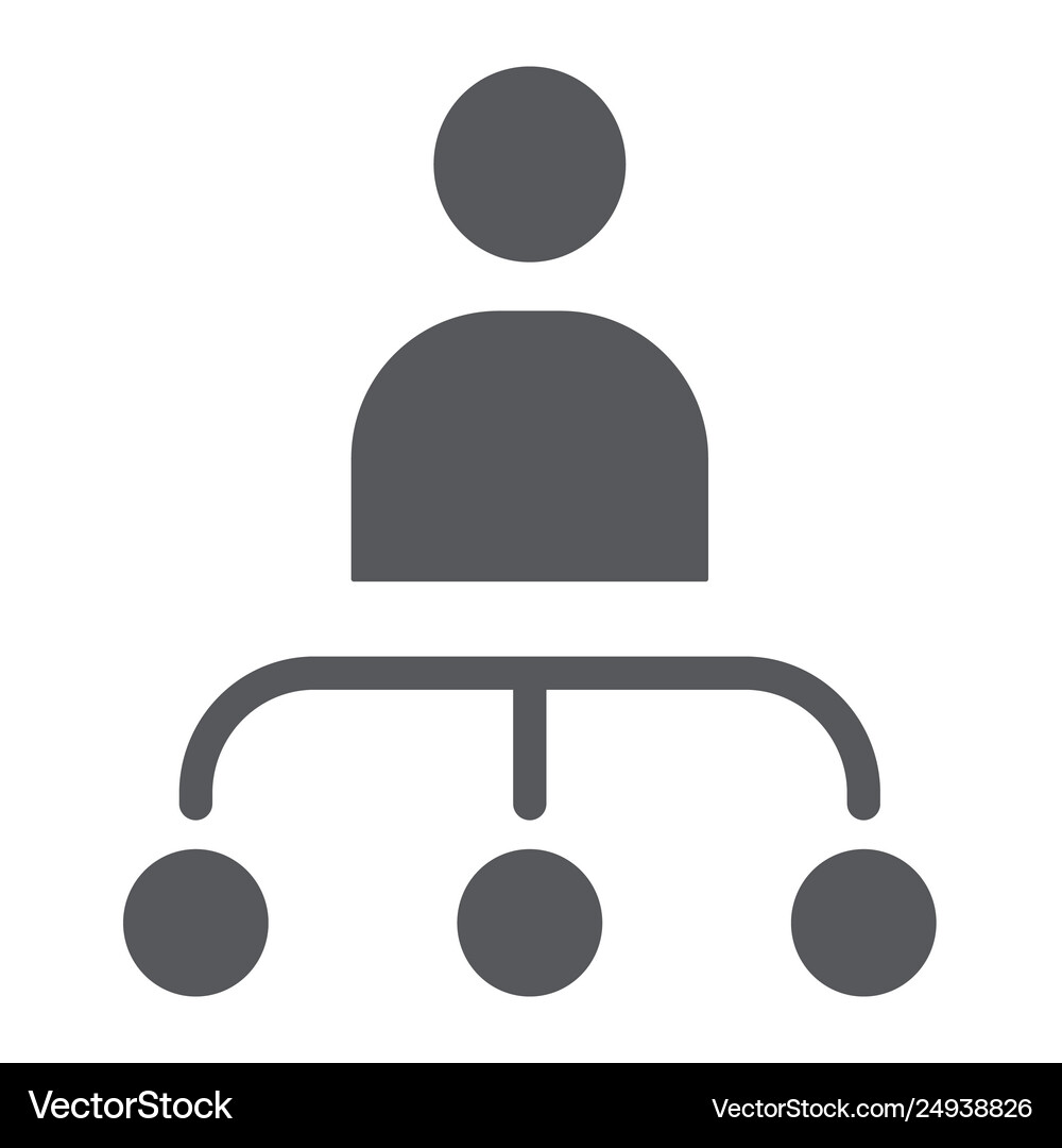 Person and chart glyph icon worker diagram Vector Image