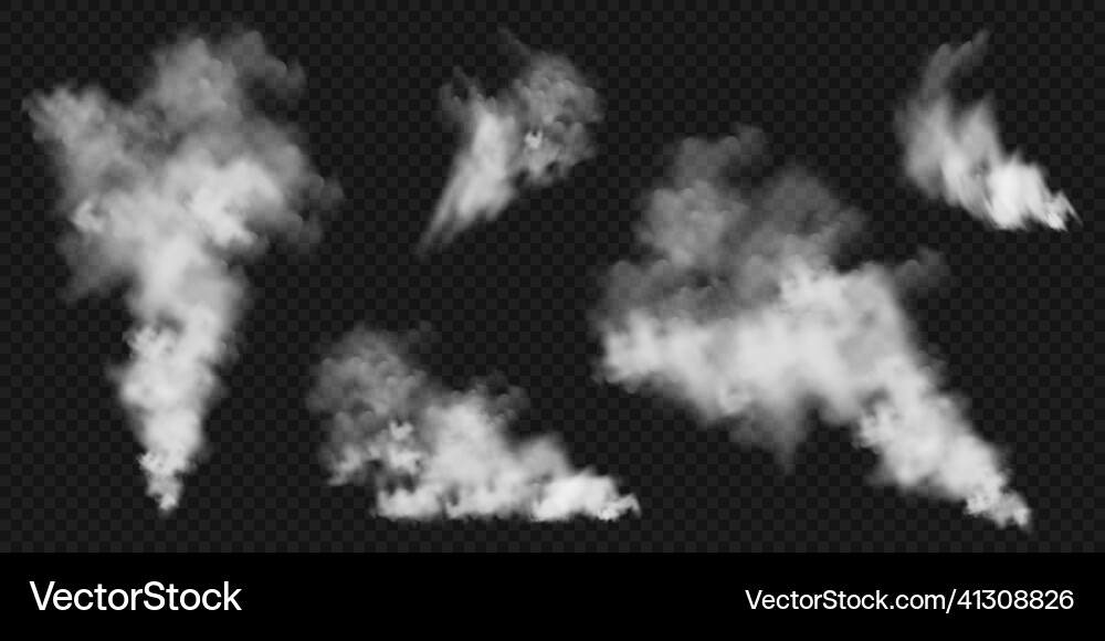 Realistic smoke clouds stream of smoke from Vector Image