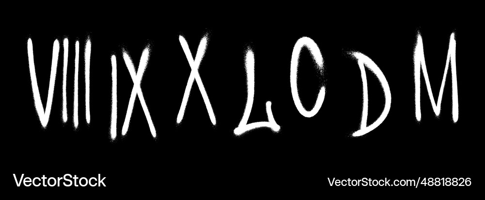 Roman Numerals Spray Art Royalty Free Vector Image
