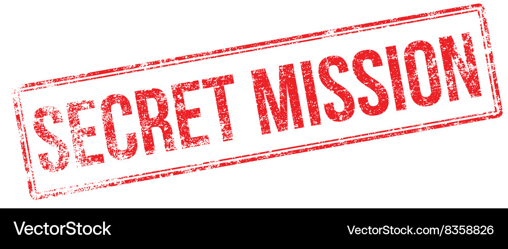Secret Mission red rubber stamp on white Vector Image