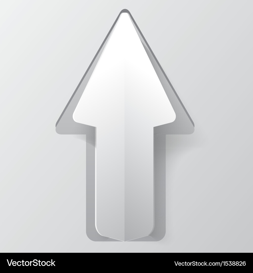 White paper arrow with shadow Background for your Vector Image