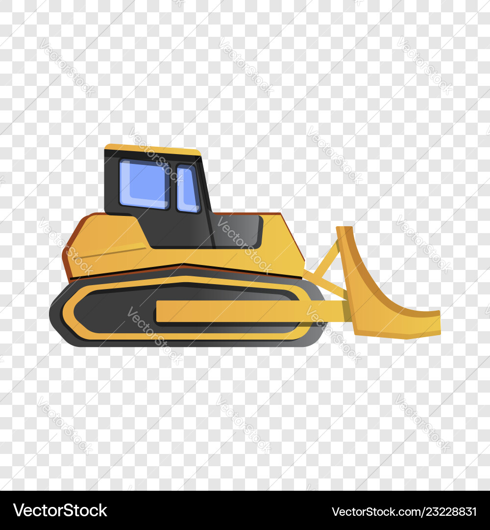 Bulldozer icon cartoon style Royalty Free Vector Image